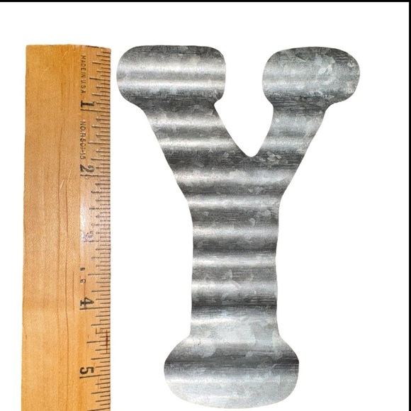 Other | Galvanized Metal Letter Y Wall Dcor Rustic Farmhouse Industrial ...